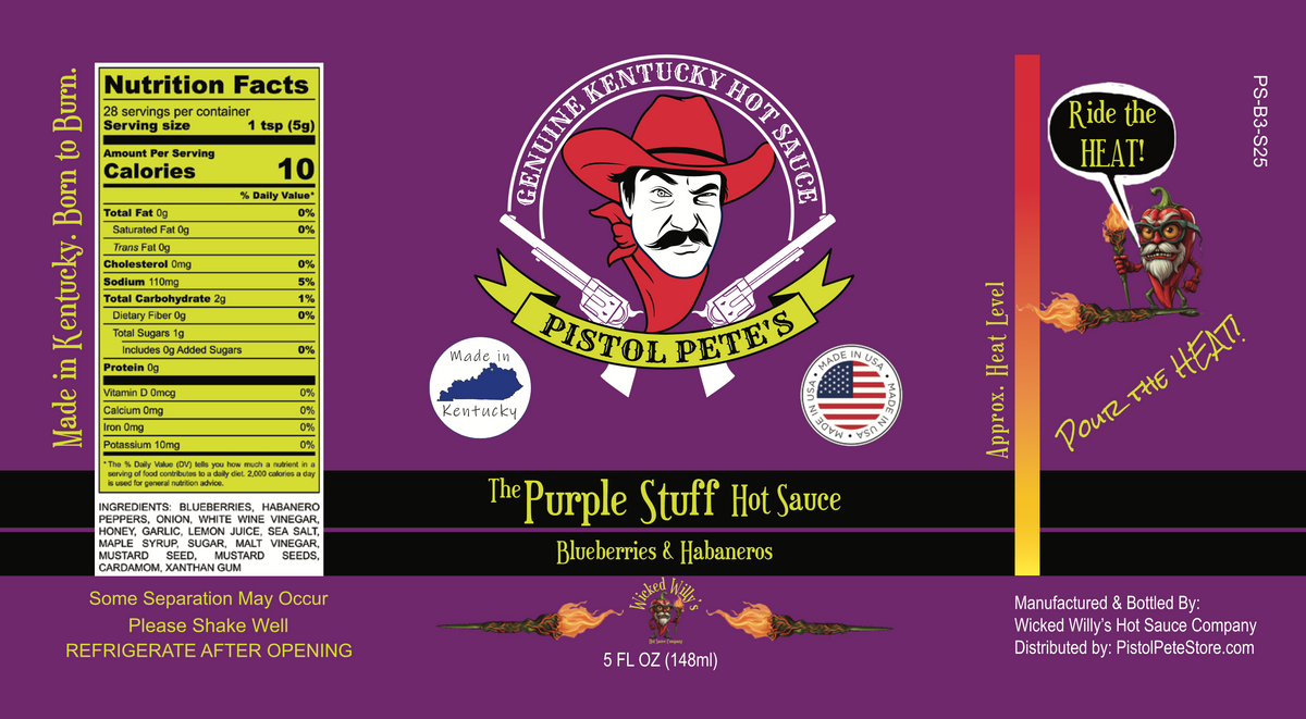 The Purple Stuff Hot Sauce - Blueberry Habanero – Pistol Pete Store
